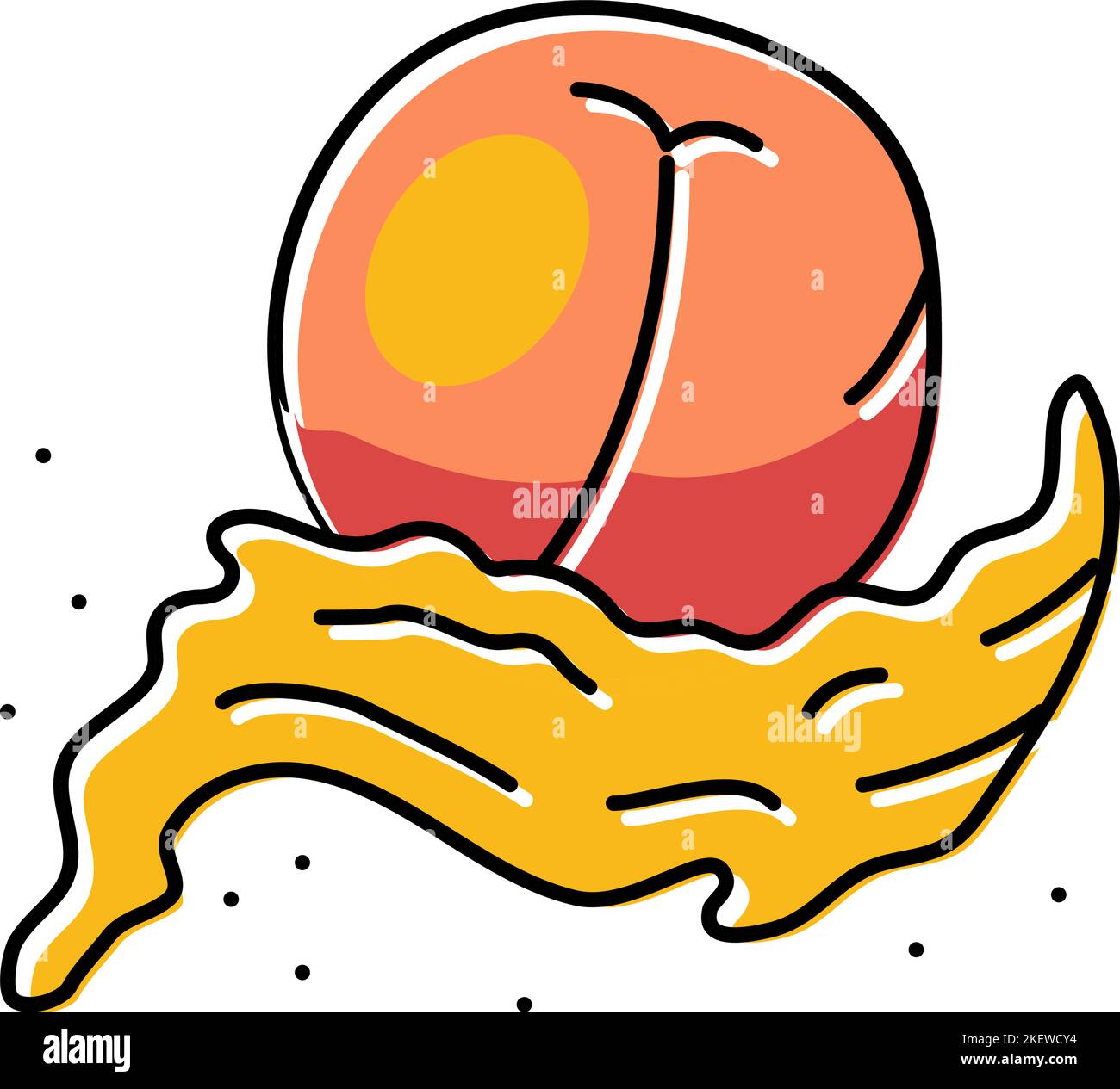 splash peach fruit color icon vector illustration Stock Vector Image ...