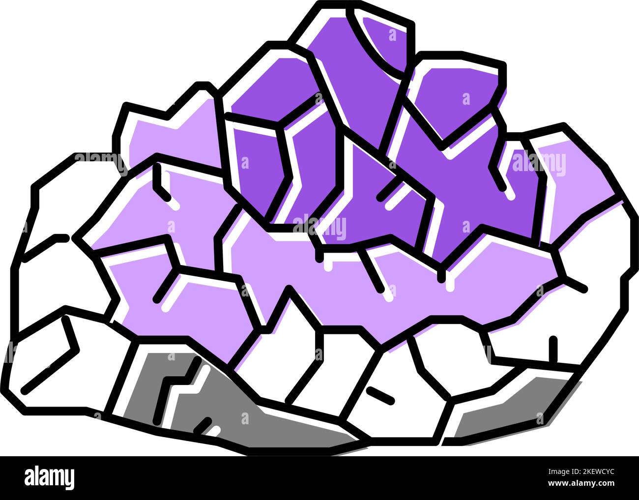 amethyst stone rock color icon vector illustration Stock Vector Image ...