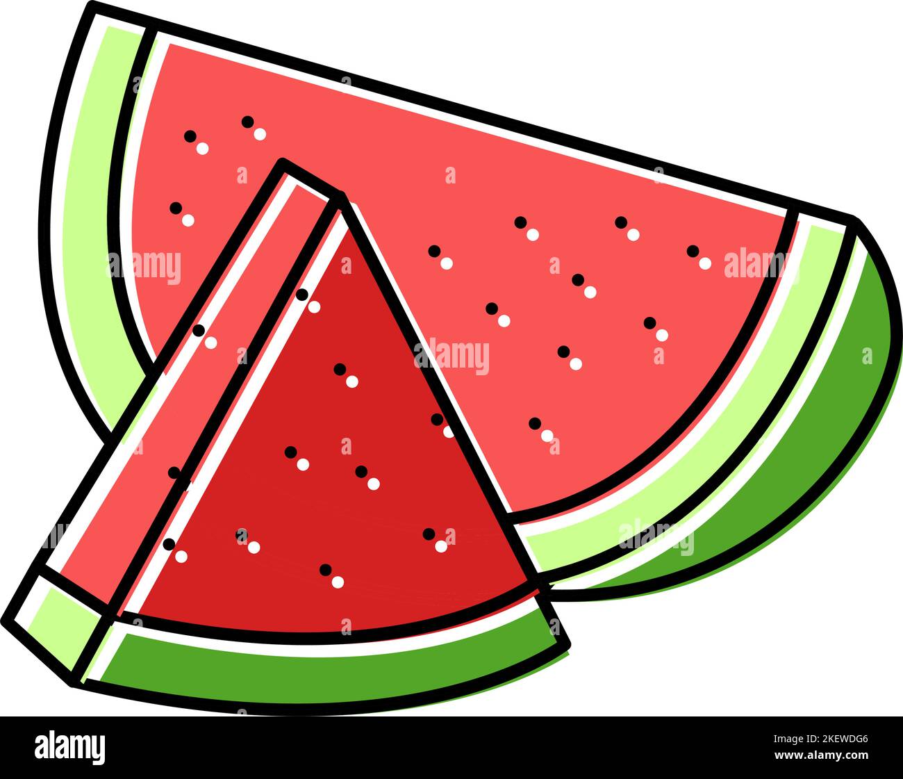 juicy red watermelon color icon vector illustration Stock Vector Image ...