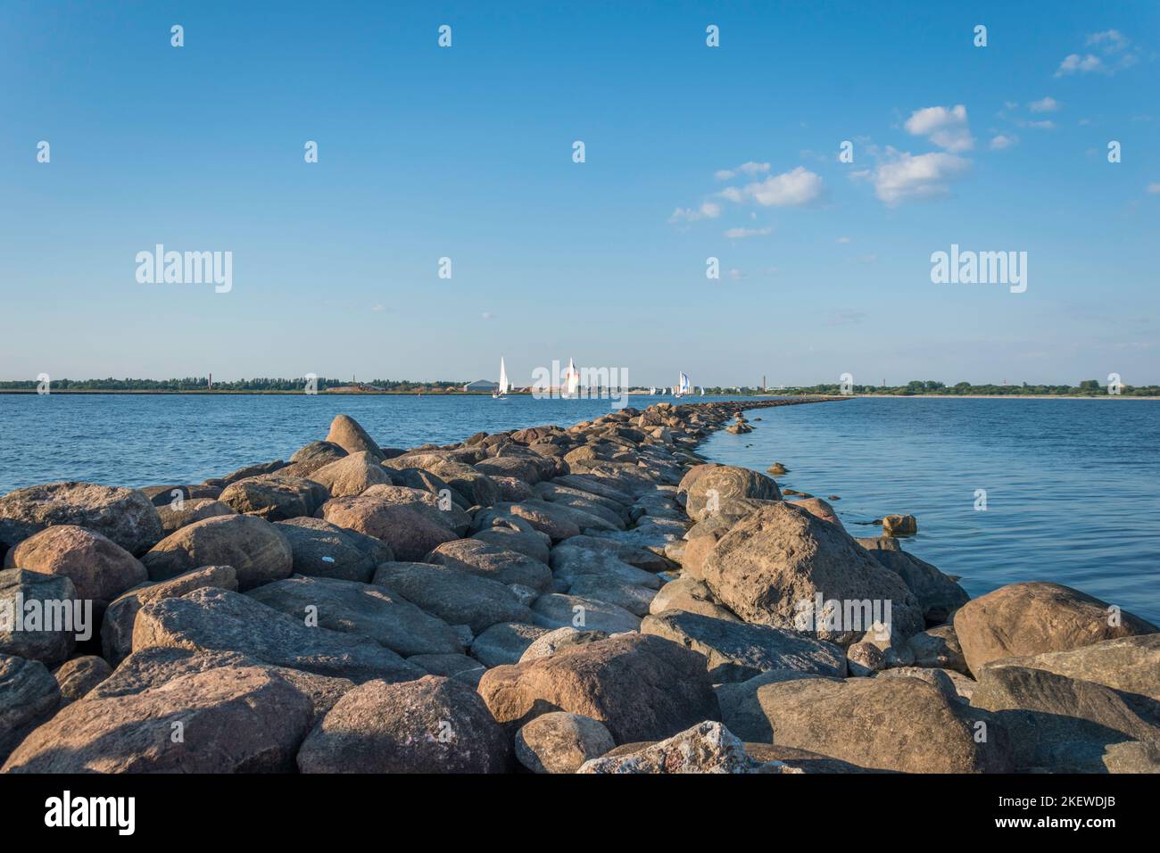 Summer in Parnu stone jetty Estonia Stock Photo - Alamy