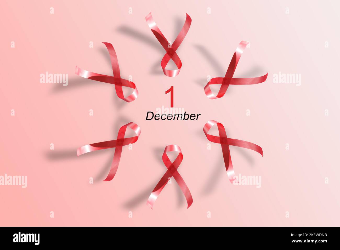 red ribbon. AIDS awareness sign. World HIV Day symbol Stock Photo - Alamy