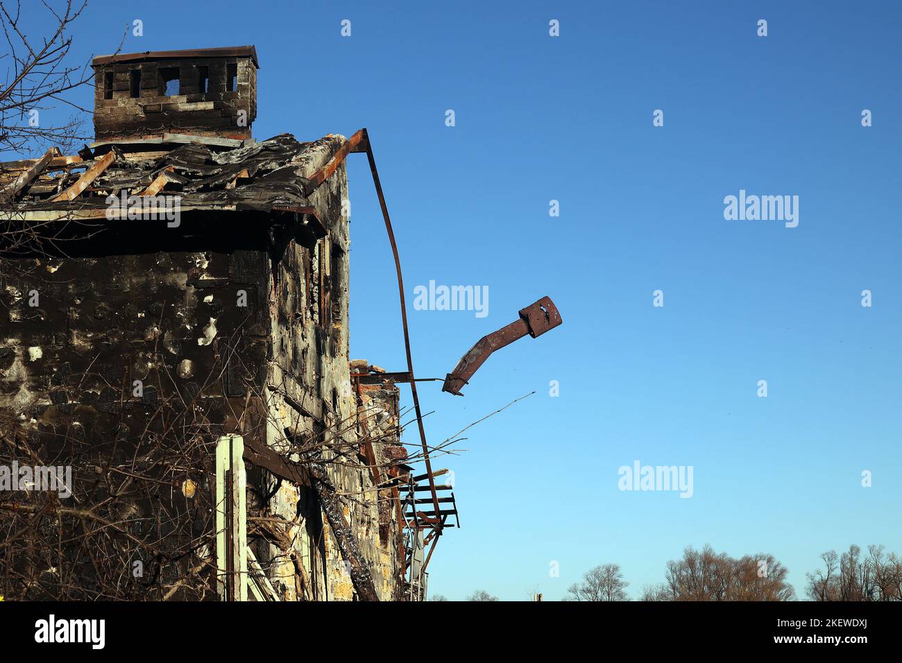 KHARKIV REGION, UKRAINE - NOVEMBER 13, 2022 - Aftermath of shelling by ...