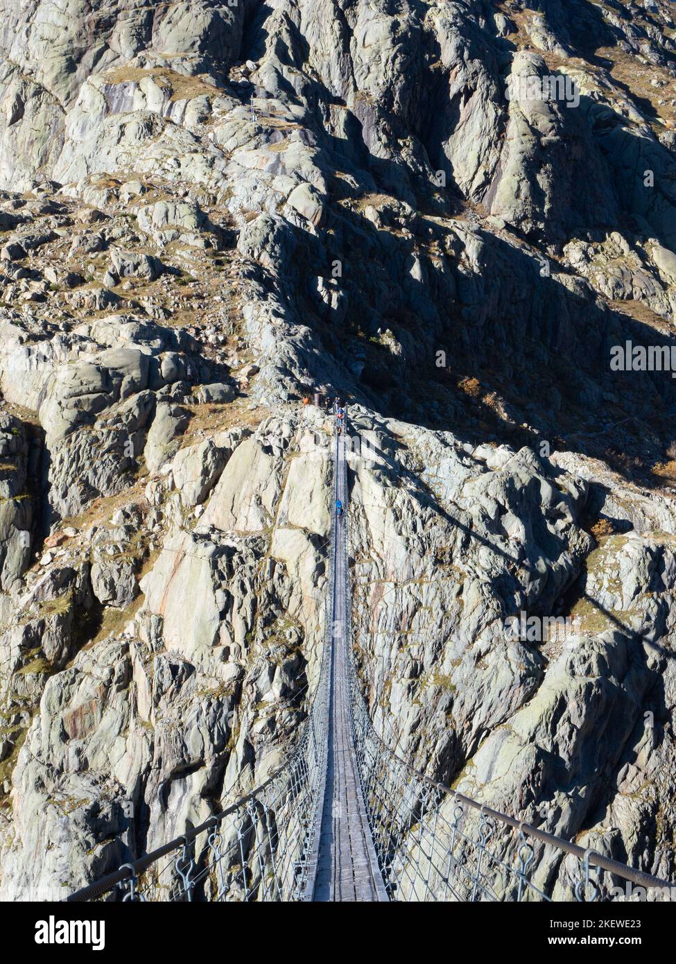 Trift, Switzerland - October 18th 2022: Spectacular rope bridge ...