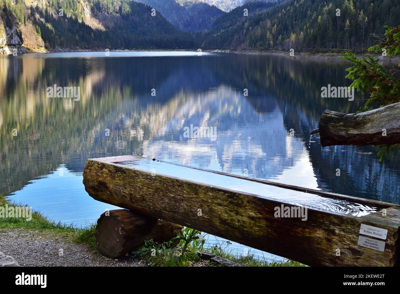 Well at Vorderer Gosausee in the Alps Stock Photo - Alamy