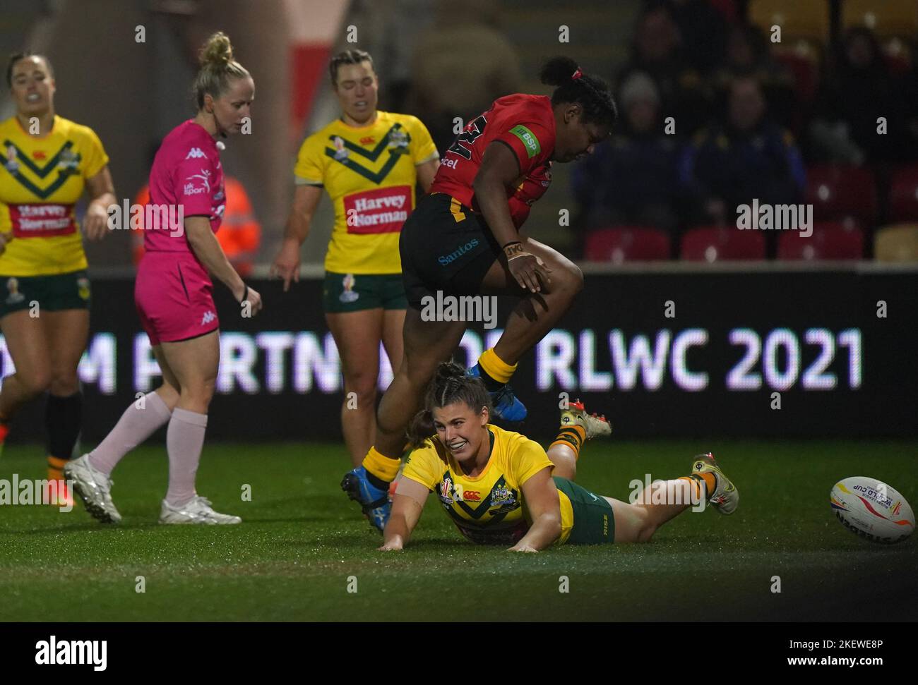 Australia's Jessica Sergis scores their side's ninth try during the ...
