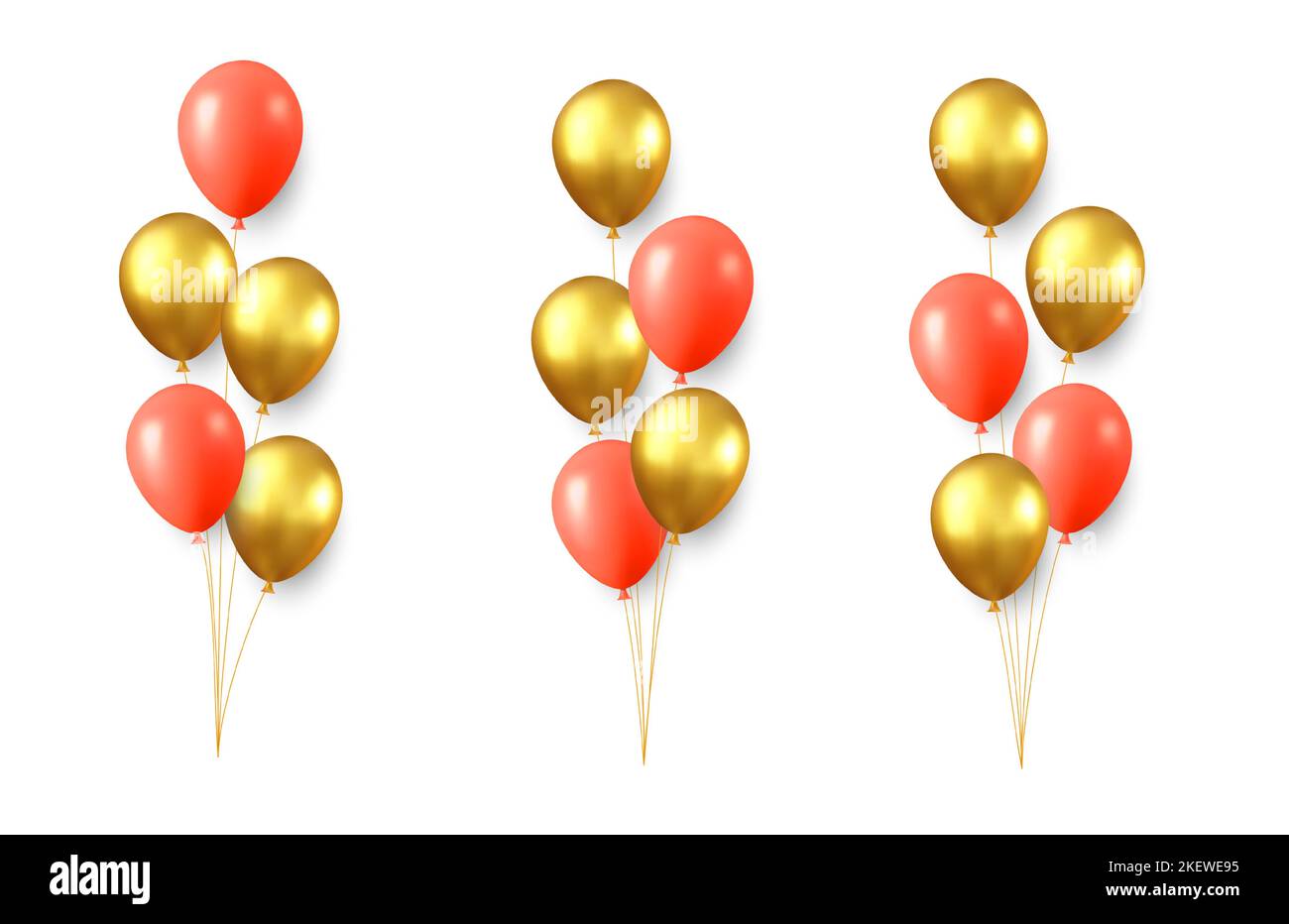 Set of festive gold, red, balloons Stock Vector Image & Art - Alamy