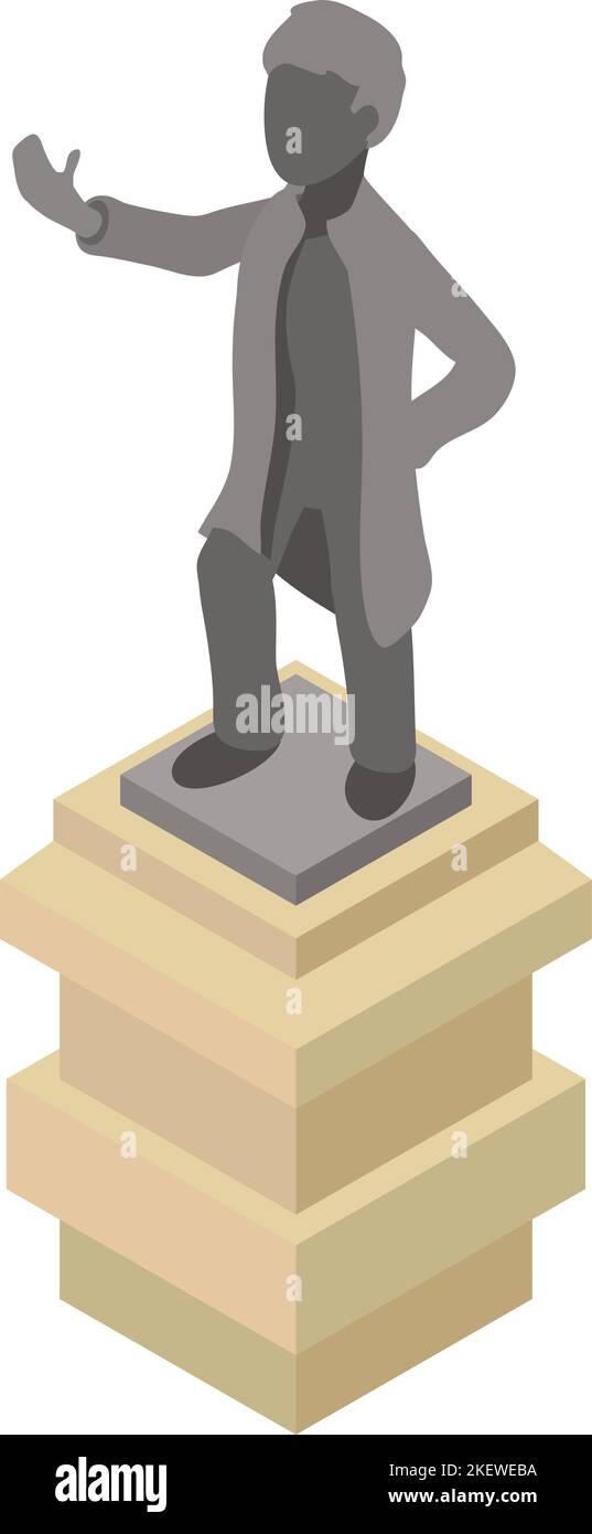 Monument icon isometric vector. Monument to man in full height on ...