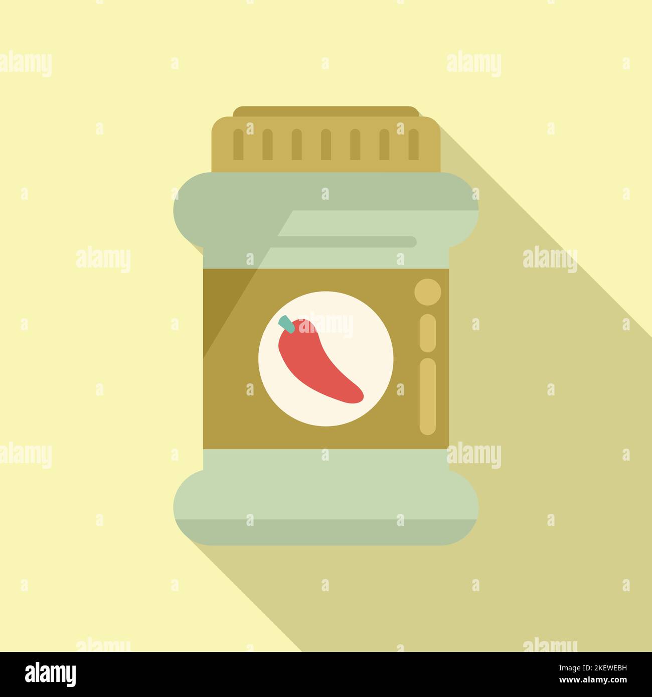 Canned pepper icon flat vector. Food pickle. Can product Stock Vector ...