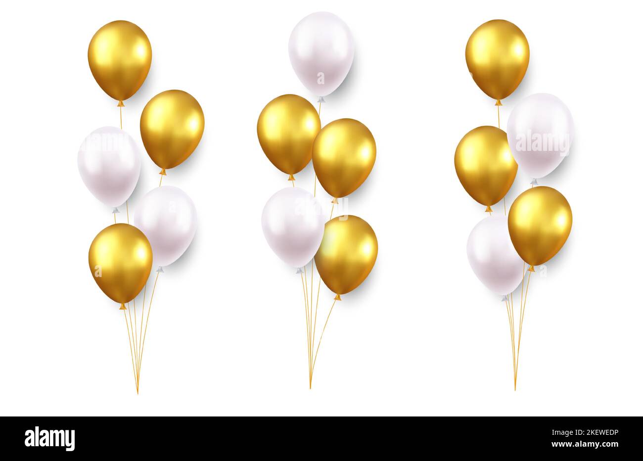 Set of festive gold, white balloons Stock Vector Image & Art - Alamy
