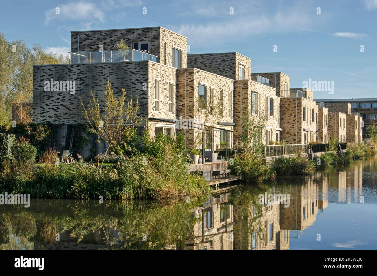 Utrecht, The Netherlands, November 13, 2022: brick cubist houses with ...
