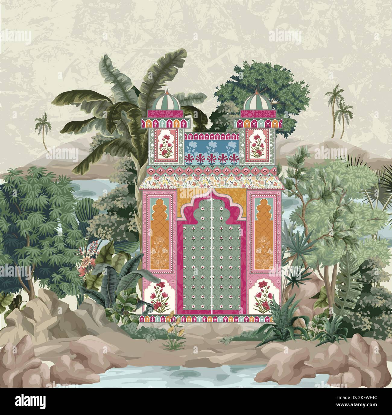 Mughal architecture Stock Vector Images - Alamy