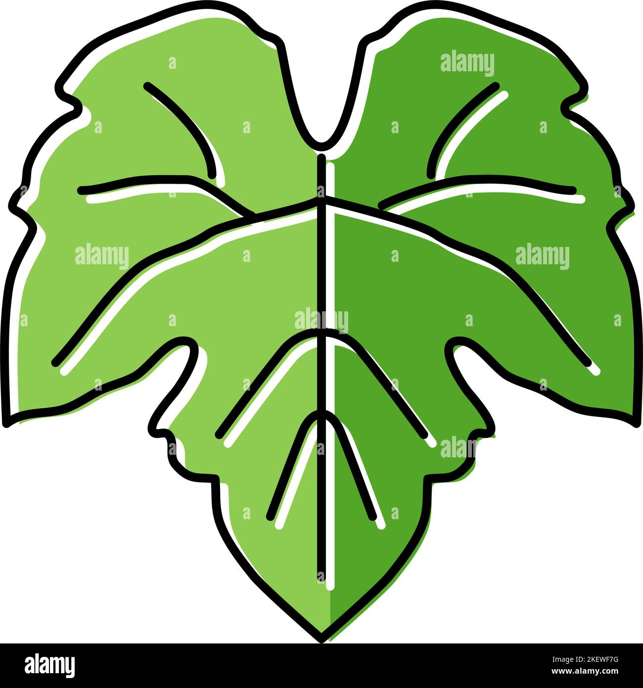 green leaf grape color icon vector illustration Stock Vector Image ...