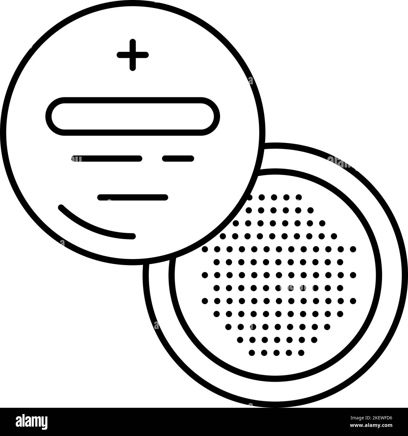 cr2032 button battery line icon vector illustration Stock Vector Image ...