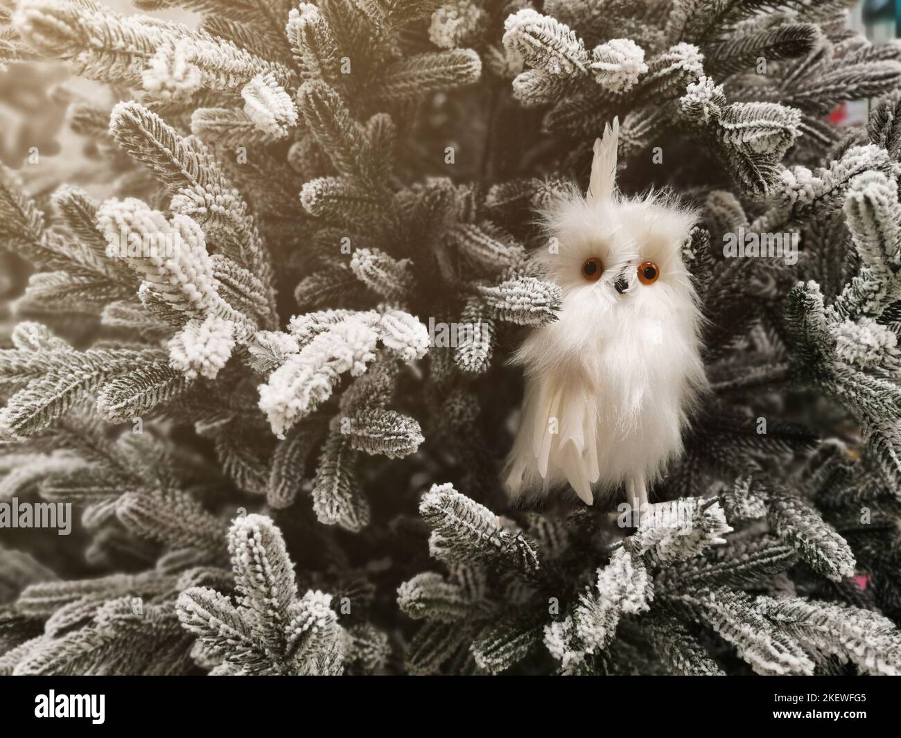 soft toys for the Christmas tree. Decor for the New Year. Background ...