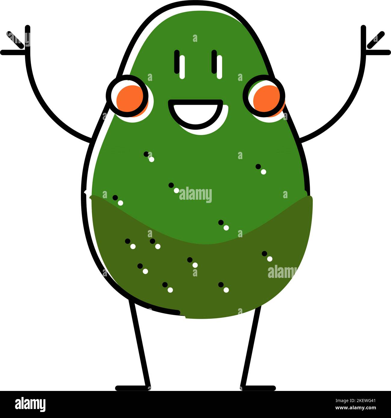character avocado green color icon vector illustration Stock Vector ...