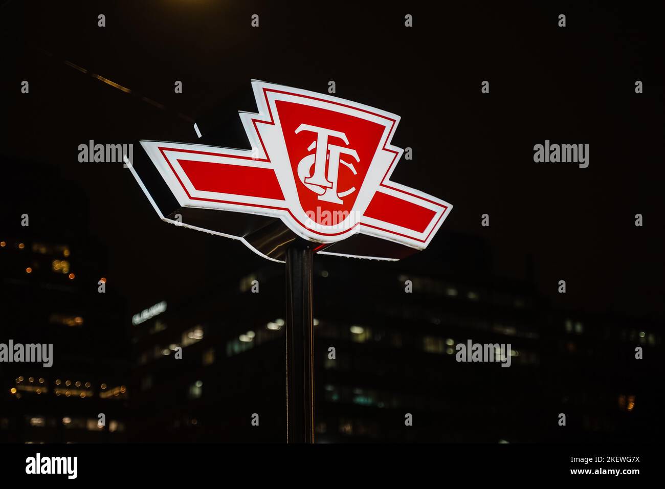 Toronto transit commission TTC sign is the public transportation system ...
