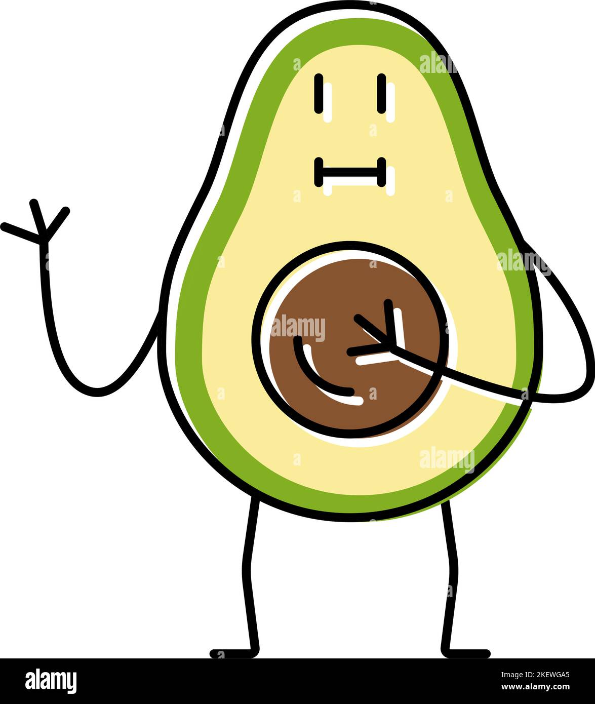 avocado character color icon vector illustration Stock Vector Image ...