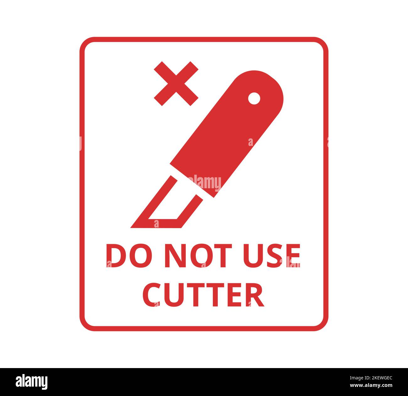 Red Do not Use Cutter symbol. Concept of packaging Stock Vector Image ...