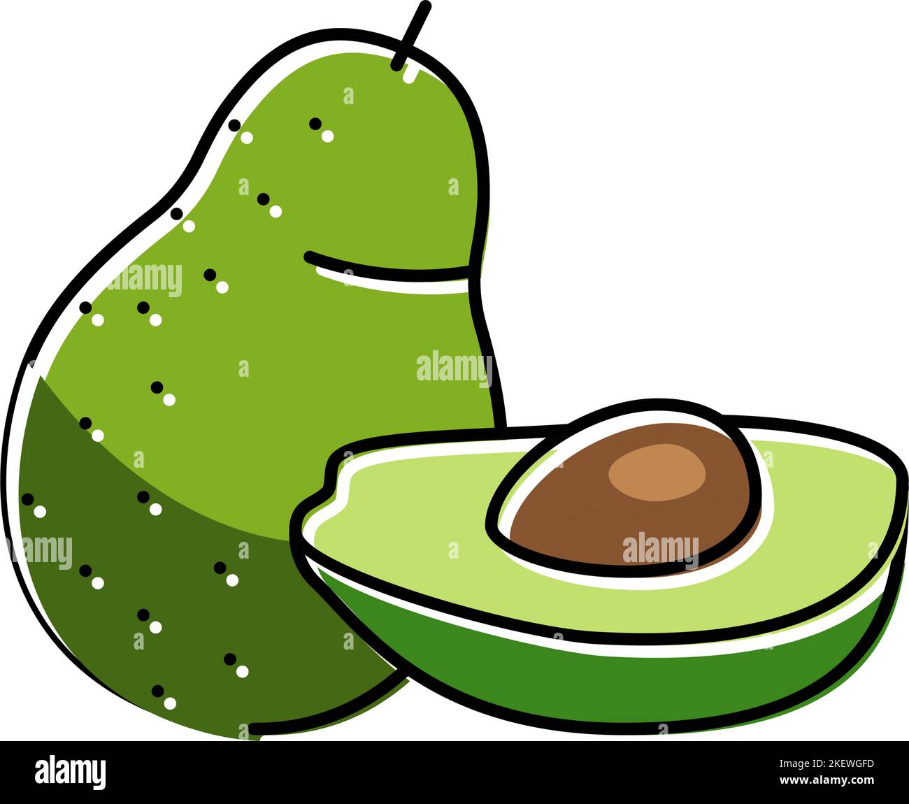 ripe delicious avocado color icon vector illustration Stock Vector ...