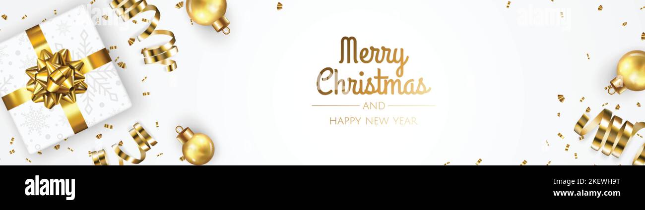 Merry Christmas and Happy New Year. Xmas Festive background with ...