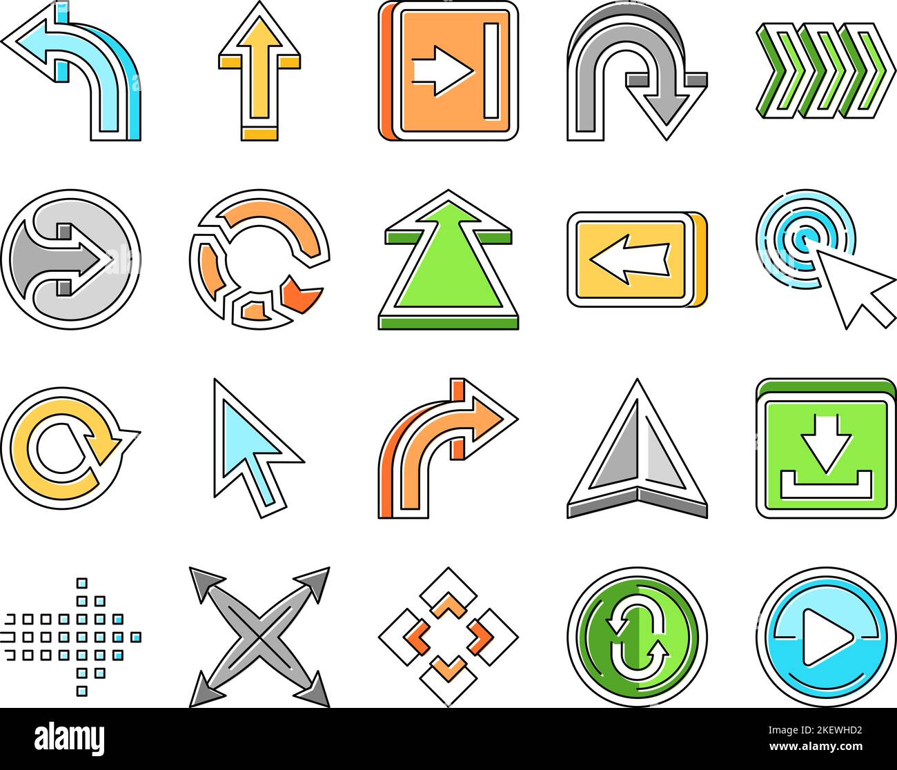 arrow right next sign up icons set vector Stock Vector Image & Art - Alamy