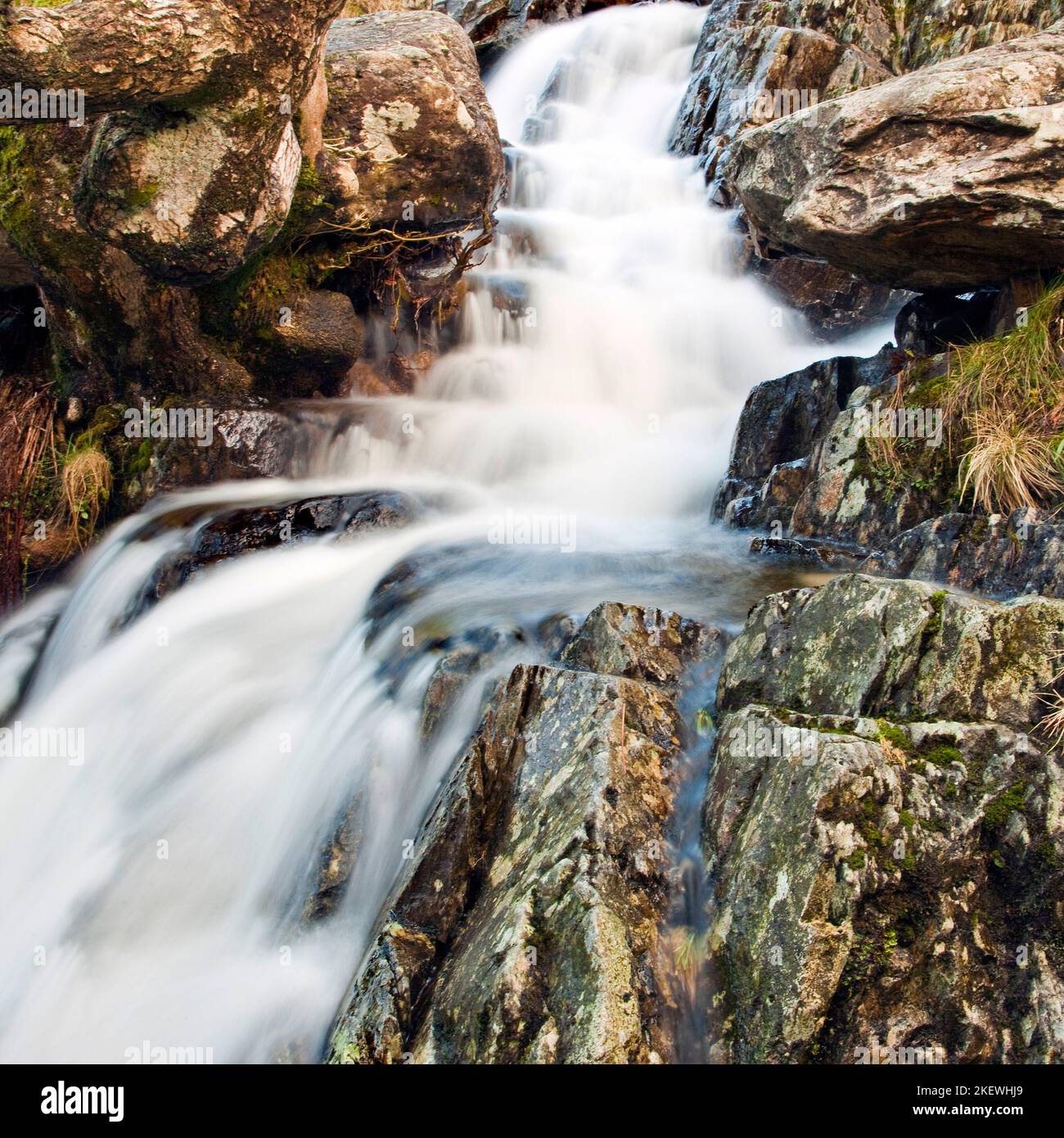 Close up, Angle Tarn Water Falls, January, Hartsop, Patterdale area ...