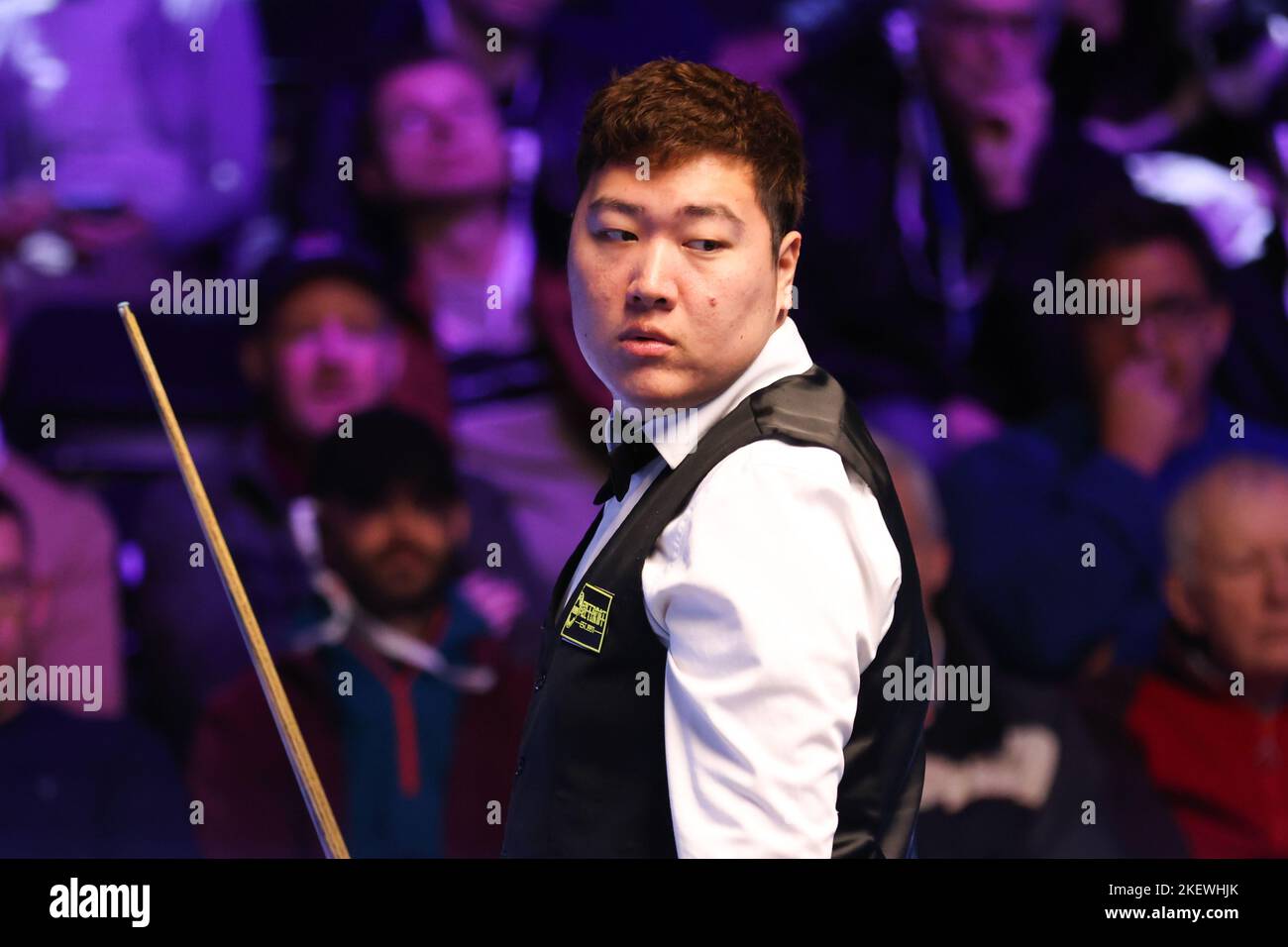 China’s Yan Bingtao during day three of the Cazoo UK Snooker ...