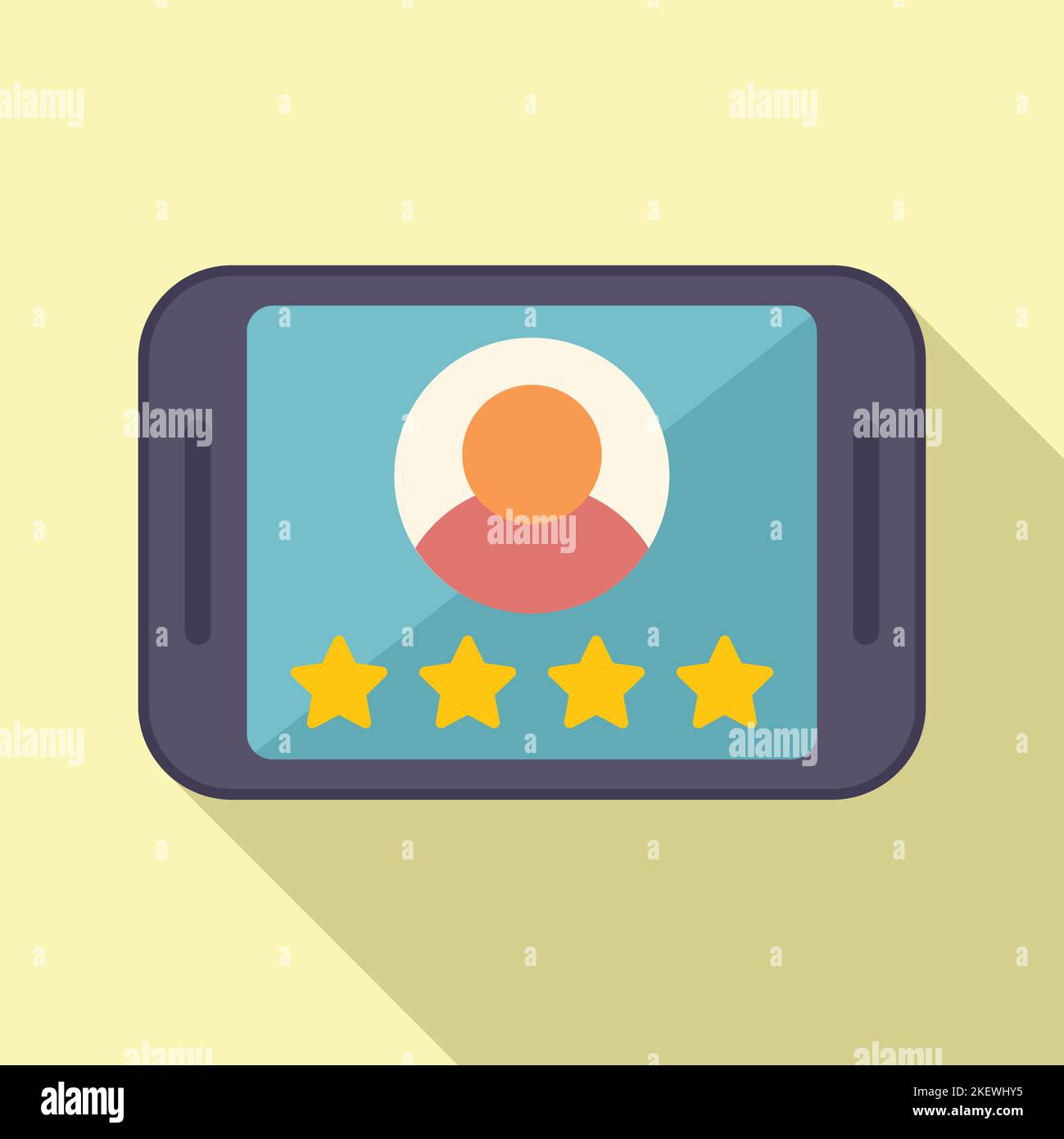 Tablet review icon flat vector. Star rate. User support Stock Vector ...