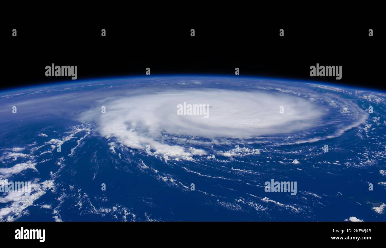 Hurricane view from satellite. Hurricane on earth as seen from space ...