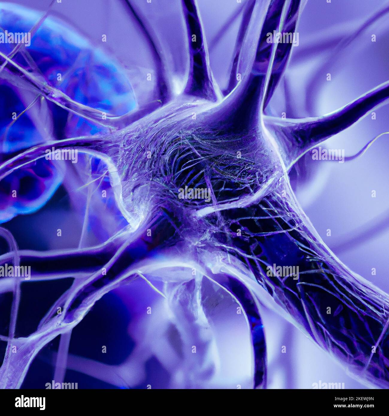 Microscopic view of the synapses. Brain connections. Neurons and synapses. Communication and ...