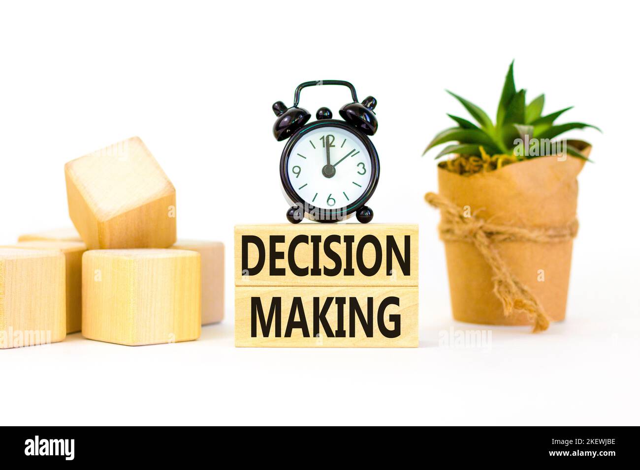 Decision making symbol. Concept words Decision making on wooden blocks ...