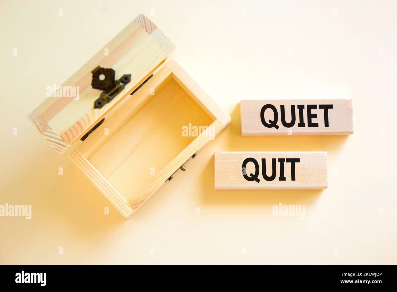 Quiet quit symbol. Concept words Quiet quit on wooden blocks. Beautiful ...