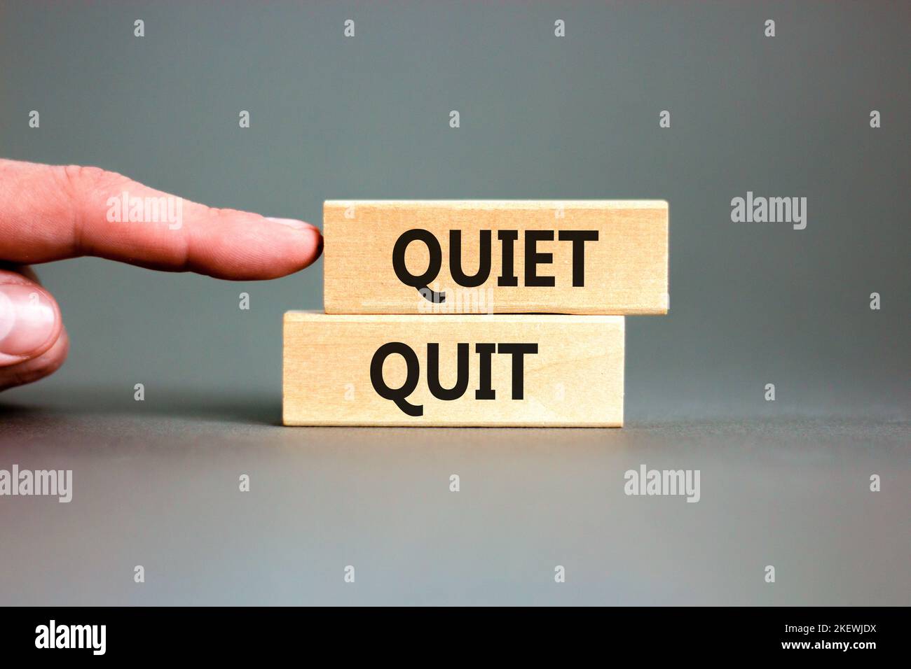 Quiet quit symbol. Concept words Quiet quit on wooden blocks. Beautiful ...