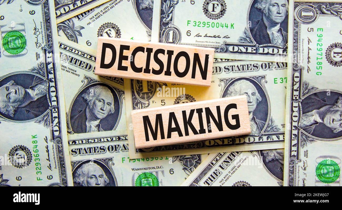 Decision making symbol. Concept words Decision making on wooden blocks ...