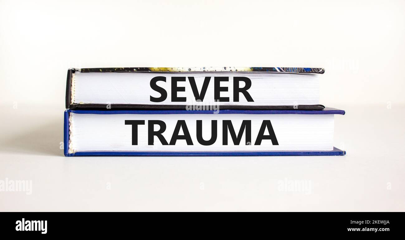 Sever trauma symbol. Concept words Sever trauma on books. Beautiful ...