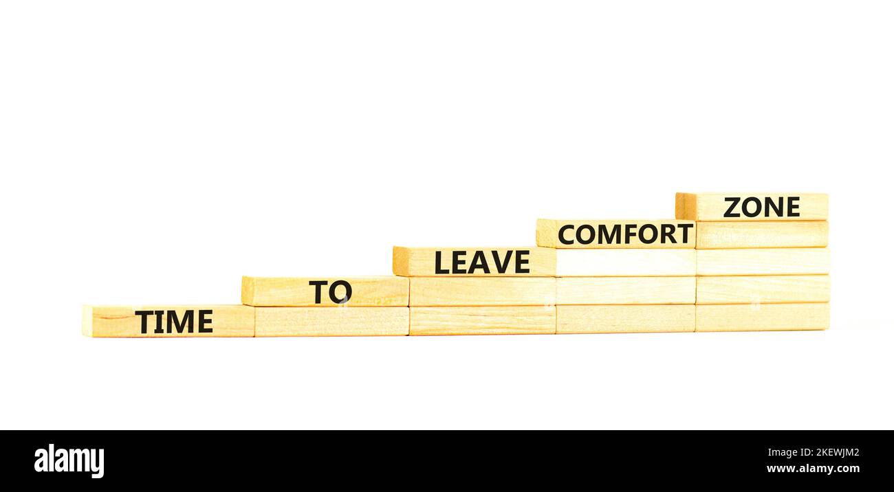 Leave comfort zone symbol. Concept words Time to leave comfort zone on ...