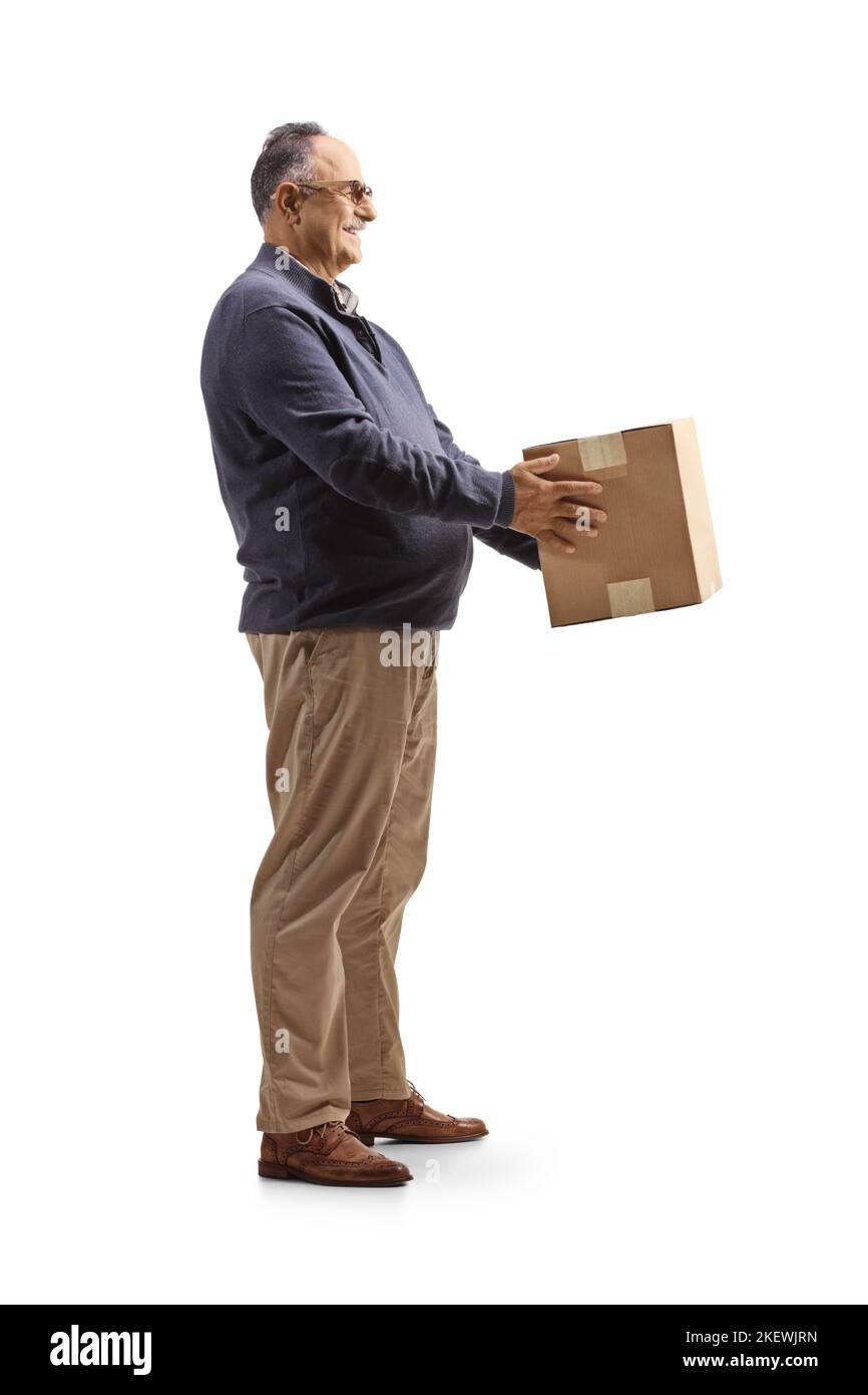 Delivery man holding box hi-res stock photography and images - Alamy