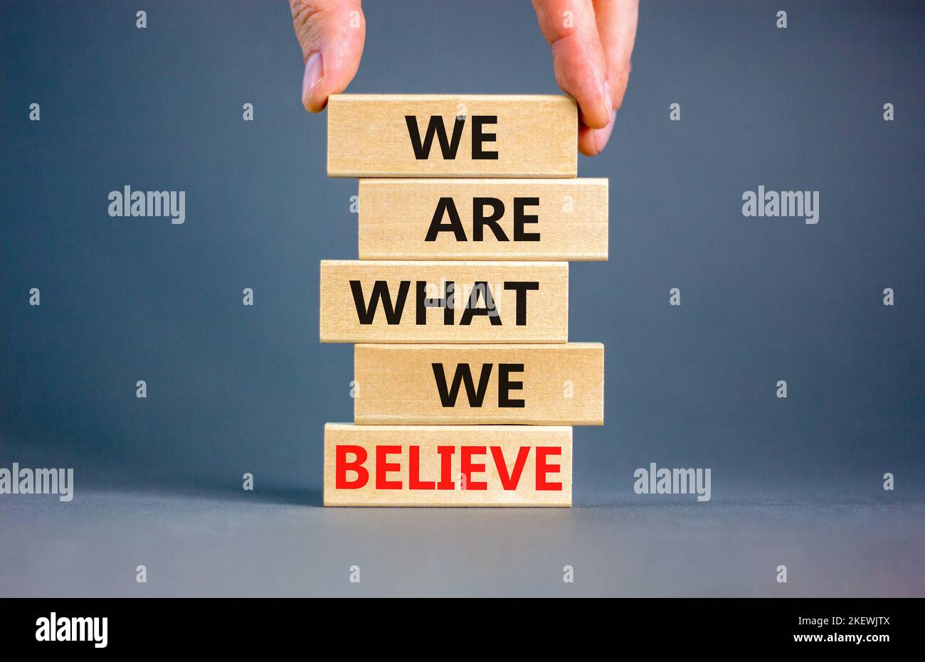 We are what we believe symbol. Concept words We are what we believe on ...