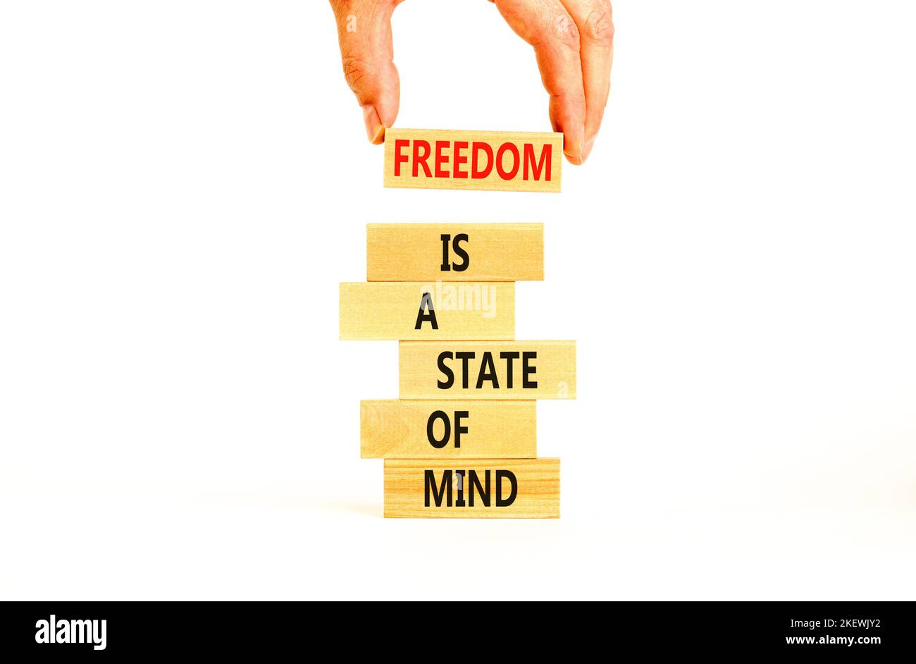 Freedom in mind symbol. Concept words Freedom is a state of mind on ...