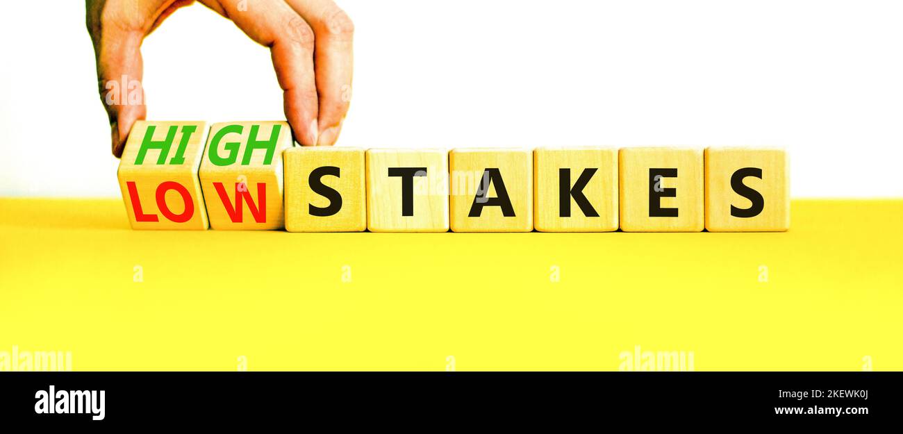 High or low stakes symbol. Concept words High stakes and Low stakes on ...