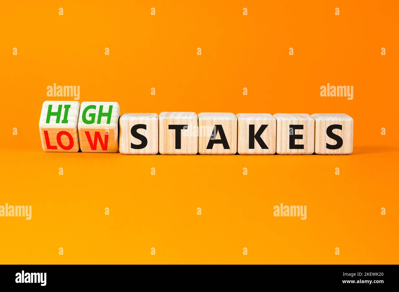 High or low stakes symbol. Concept words High stakes and Low stakes on ...