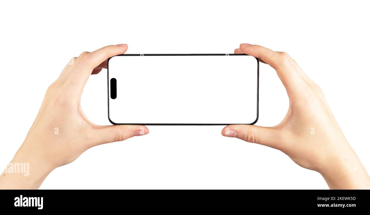 MINSK, BELARUS - NOVEMBER 14 2022 I-phone 14 pro screen mockup in ...