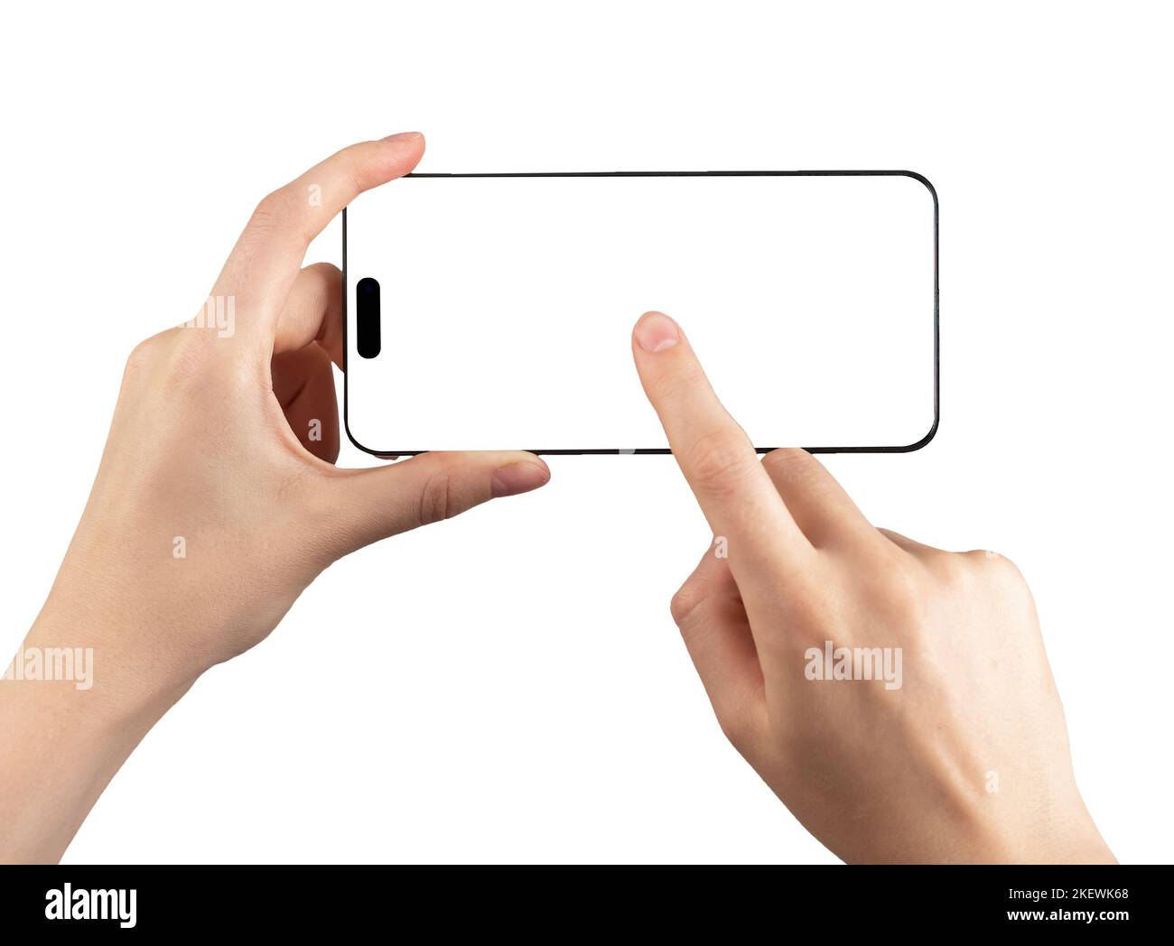 MINSK, BELARUS - NOVEMBER 14 2022 Iphone 14 pro screen mock up in ...