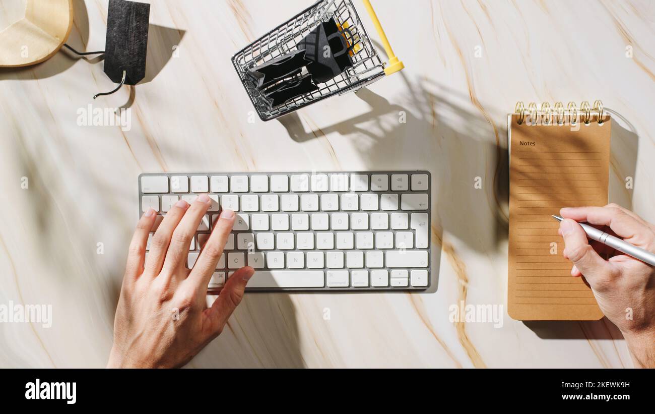 Hands typing on keyboard Stock Photo - Alamy