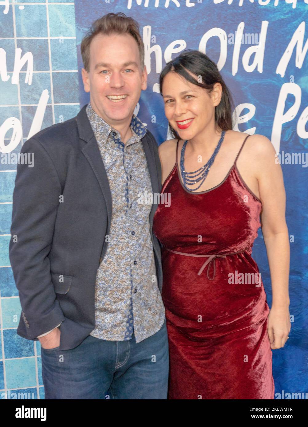 Mike Birbiglia and Jen Stein attend "The Old Man & The Pool" opening ...