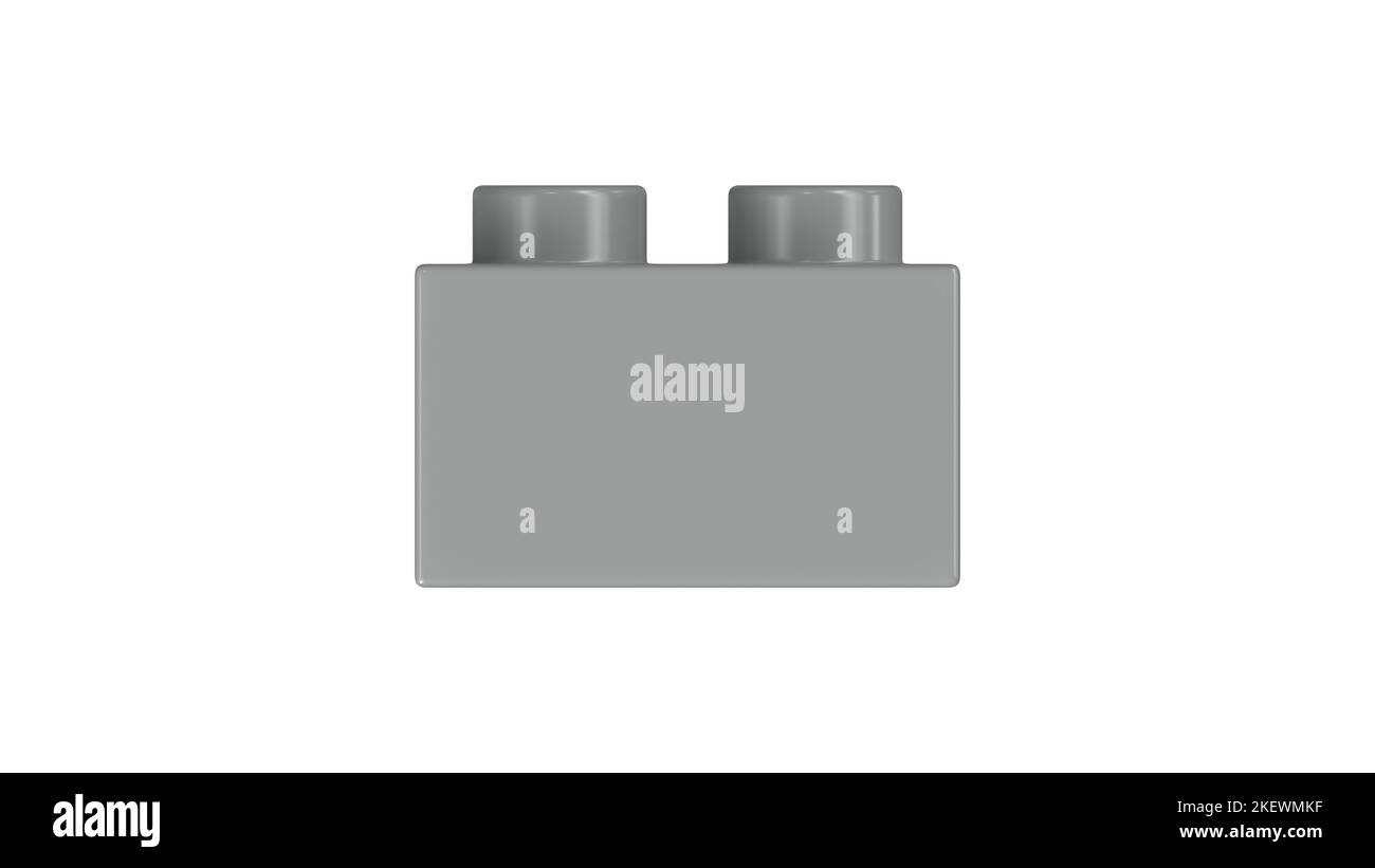 Metallic Silver Lego Block Isolated on a White Background. Close Up ...