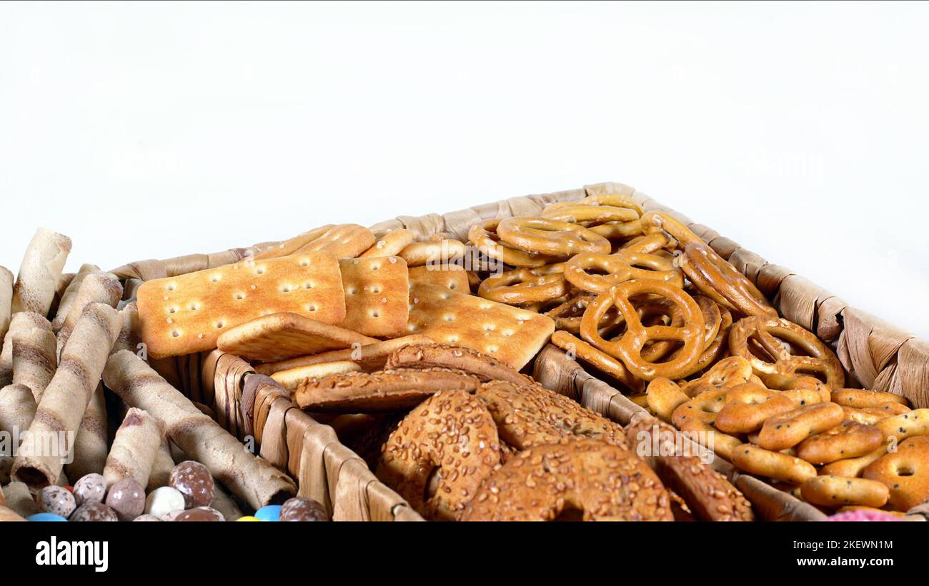 Salty and Sweet Mixture of Delicious Snack Food Stock Photo - Alamy