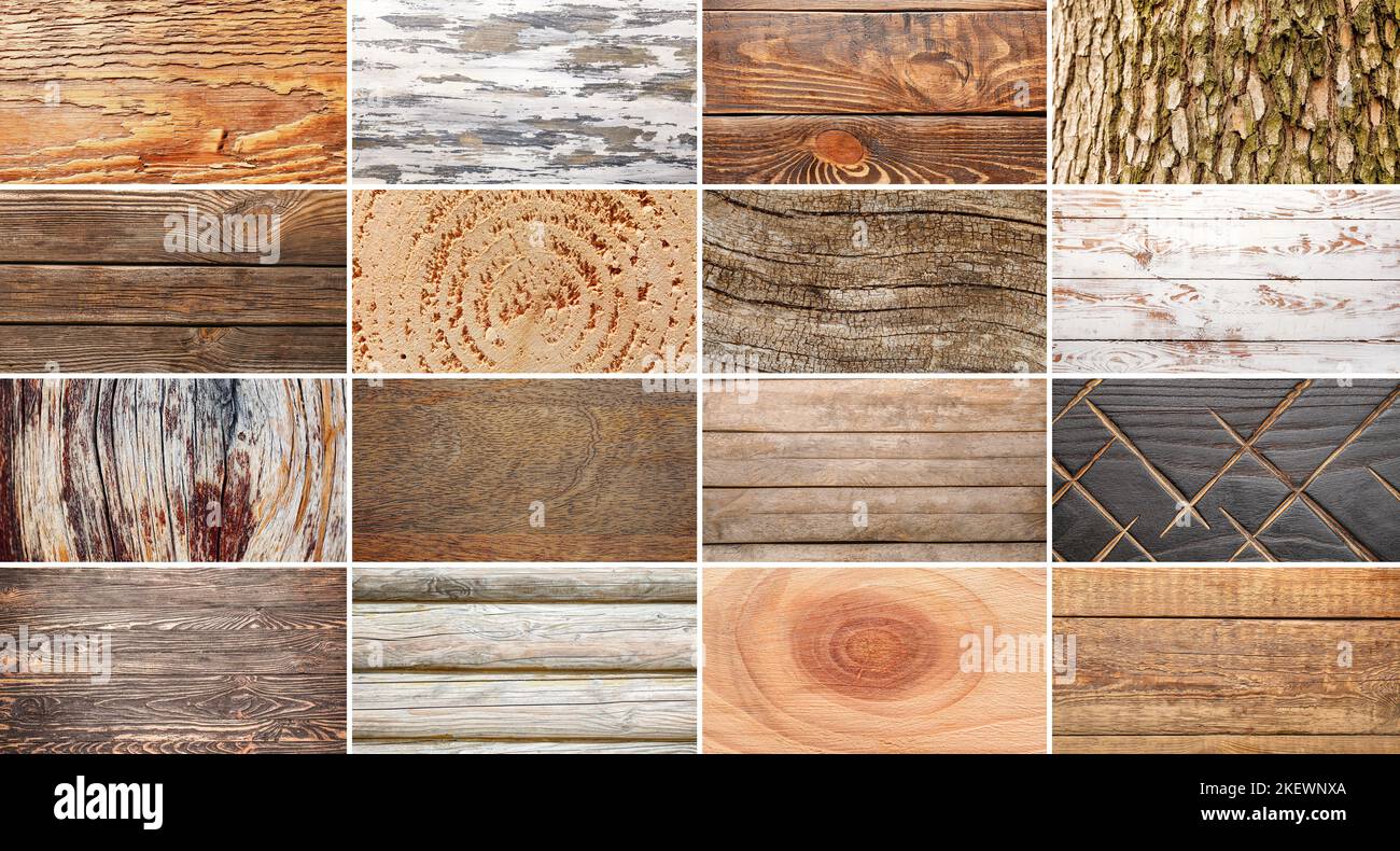 Group of wooden textures, closeup view Stock Photo - Alamy