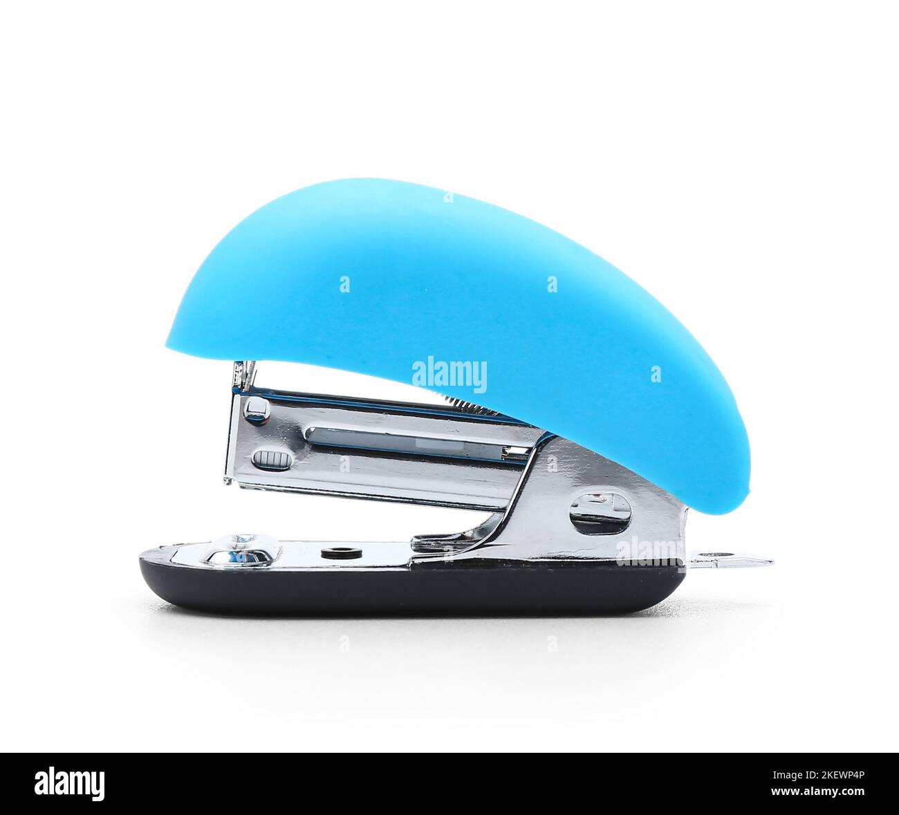 Blue office stapler on white background Stock Photo - Alamy