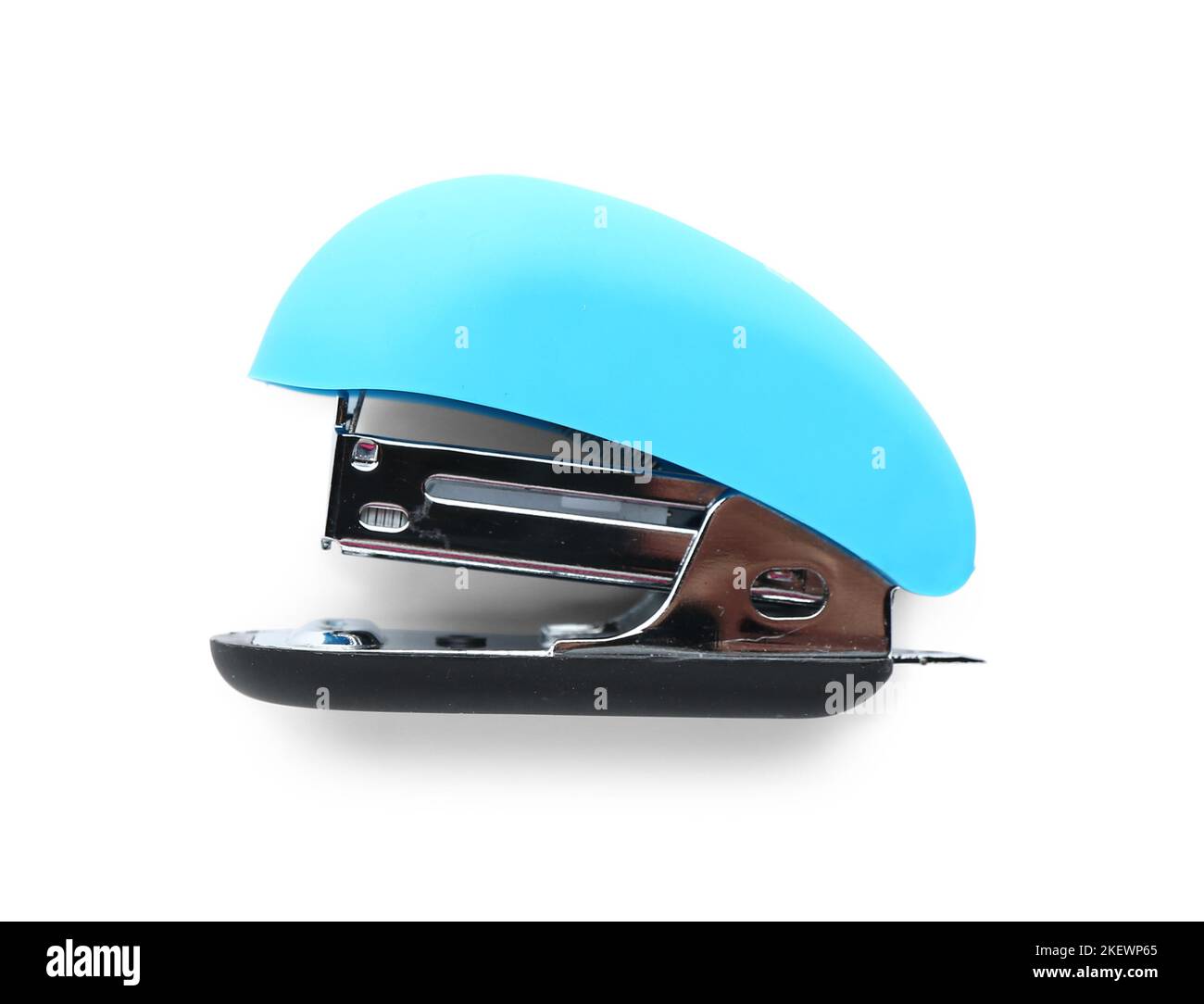 Blue office stapler on white background Stock Photo - Alamy